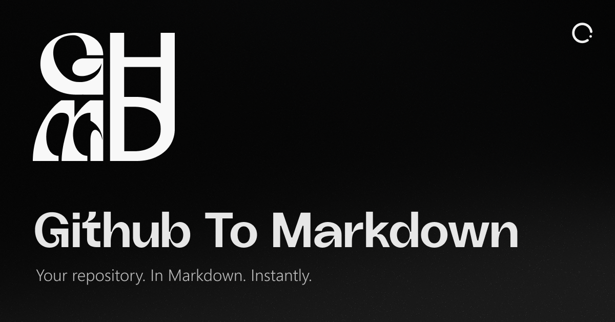 gittomd: Convert GitHub Repositories to a Single Markdown File